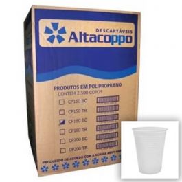 Copo Descartável 180ml Altacoppo - Caixa com 2500 Unidades | Cauê distribuidora